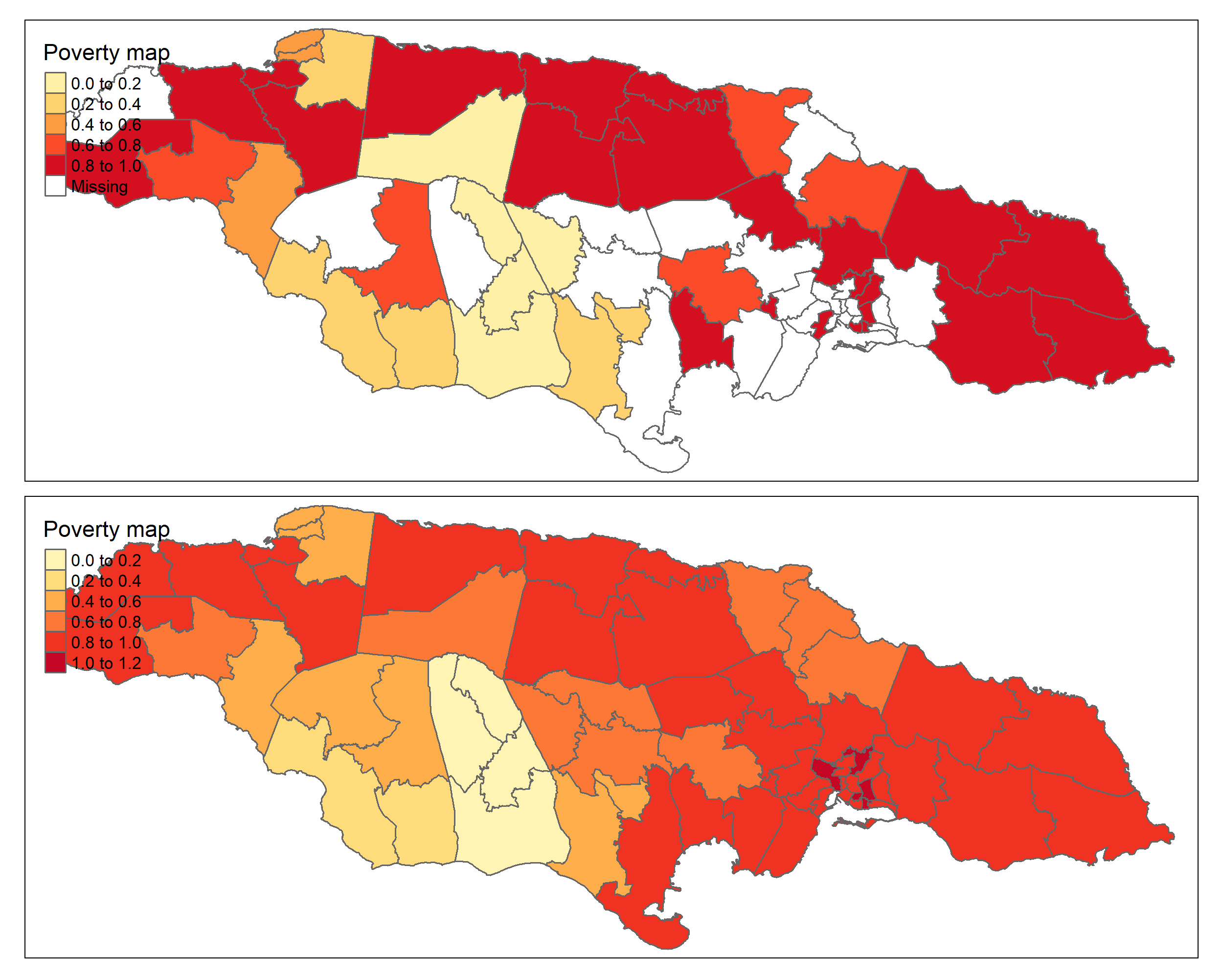 3.5 Poverty Map | Area models for estimating poverty and labor market indicators